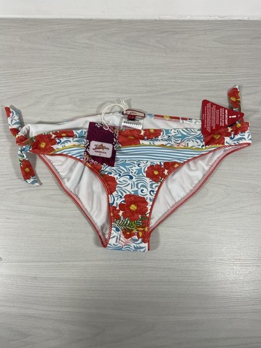 Joe Browns Bikini Bottoms Size 18 Low Raise Orange Blue Floral Design ...