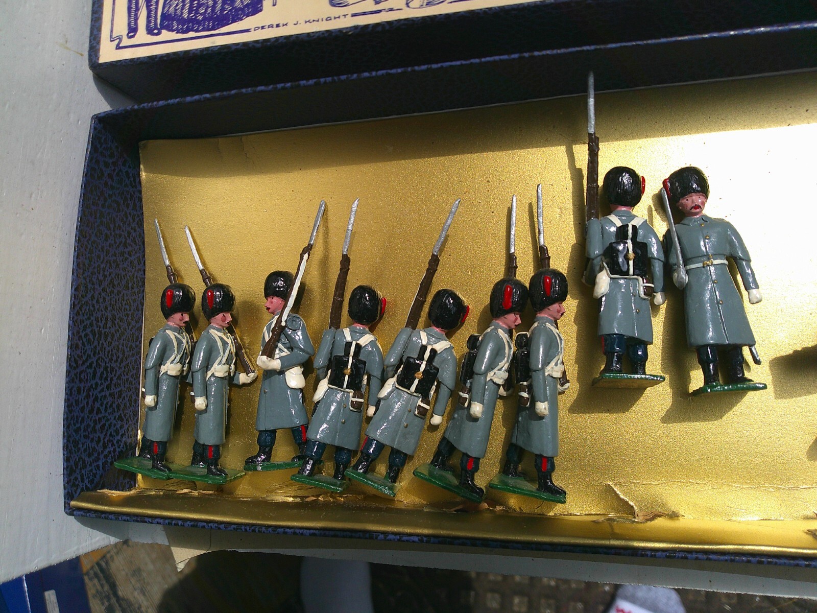 Blenheim, British Coldstream Guards in great coats, lot of 11, 54mm ...