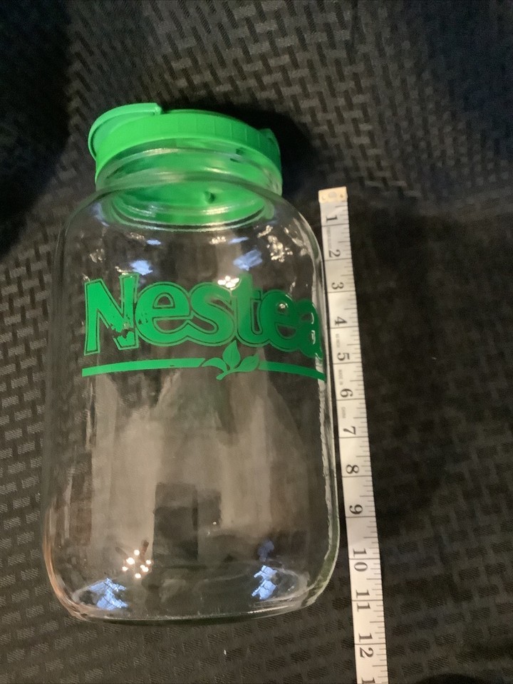 Nestea 1 Gallon Glass Jar Canister & Lid Handle & Pour Spout Sun Tea ...