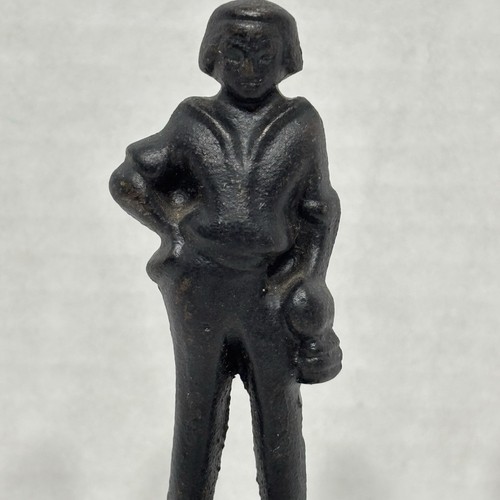 Vintage Cast Iron Hand Bell With Colonial Man 7" tall Bicentennial 1776 ...