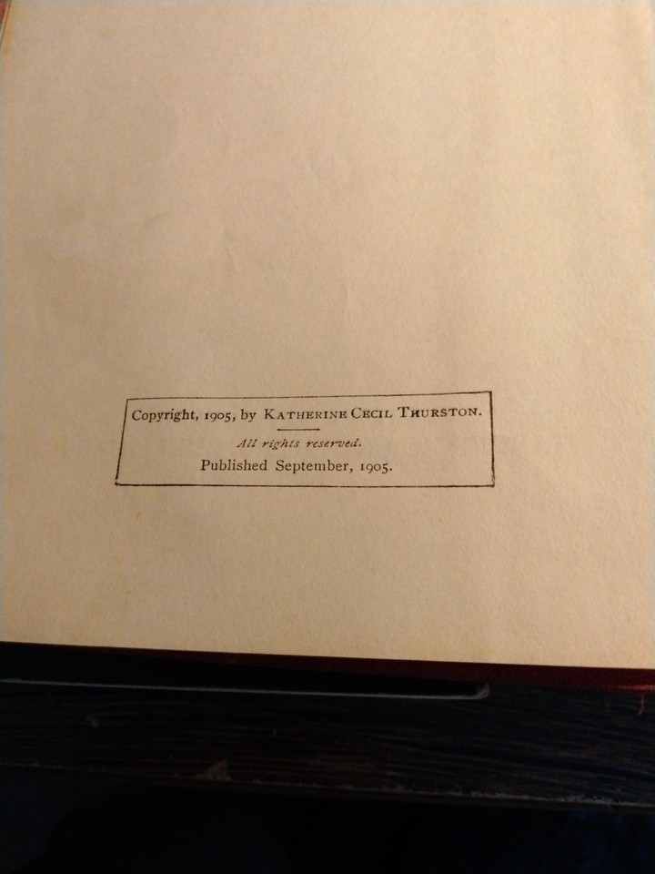 1905 "The Gambler" written by Katherine Cecil Thurston- HC-illustrated ...