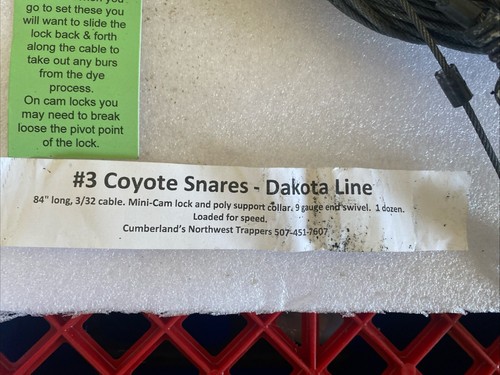Animal snares. 3/32" x 84” Long One dozen. Coyote & Beaver | eBay