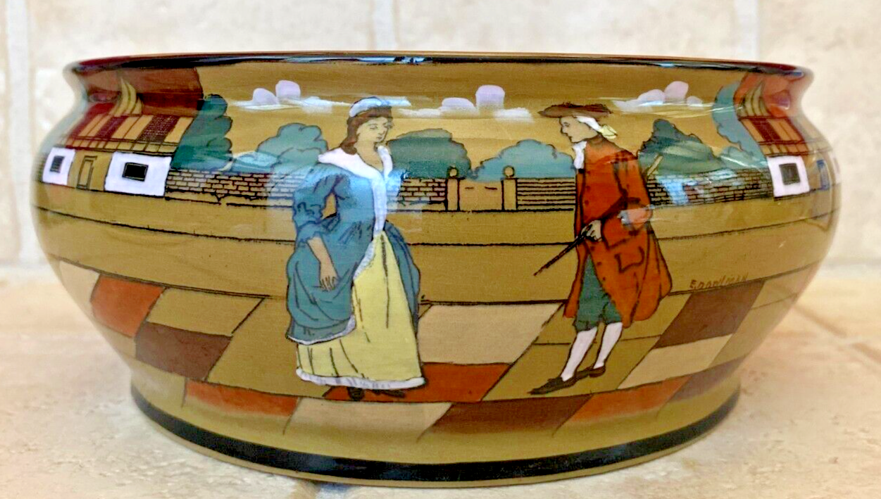 Deldare Ware Buffalo Pottery Ye Village Street 1908 Signed E Dowlman | eBay