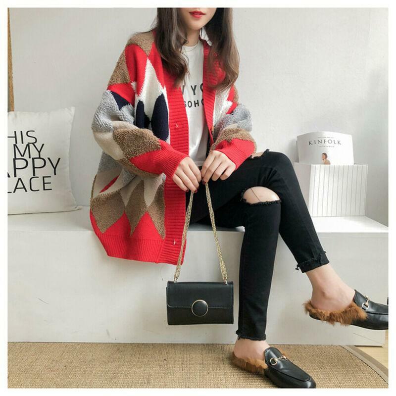 Korean Style Women Thick Sweaters Winter Long Sleeve Casual Cardigan ...