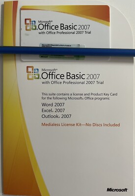 Microsoft Office Basic 2007 Medialess License Kit ( Geniune ) | eBay UK