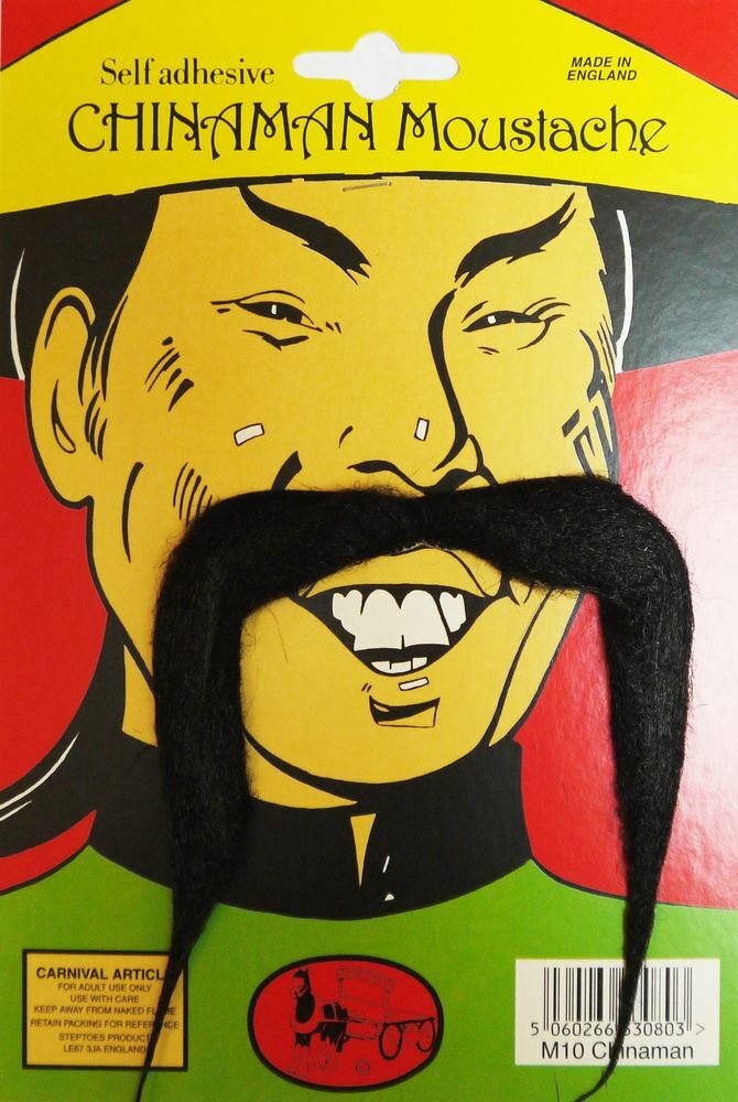 Chinaman Mandarin Oriental Asian Fu Manchu Moustache Tash Fancy Dress ...