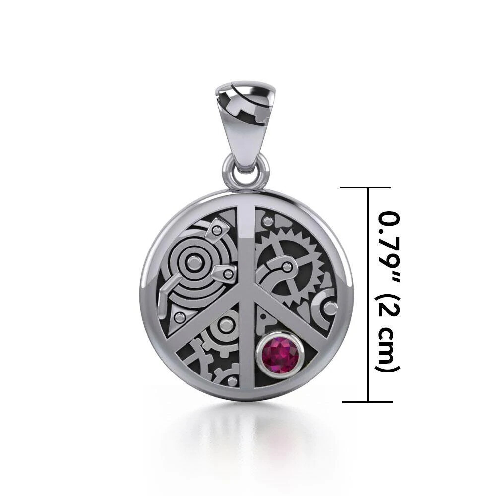 Peace Symbol Steampunk 925 Sterling Silver Pendant Jewelry Choice of ...