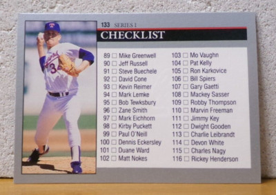 BASEBALL CARD FROM VINTAGE PACK LEAF CHASE CHECKLIST THAT YOU THREW ...