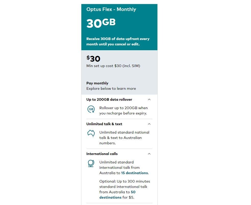 OPTUS Prepaid $10 $30 Prepaid SIM Card with Superfast 5G Unlimited ...