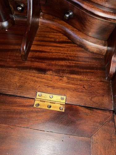 Vintage Colonial Drop-Front Writing Desk T. Chippendale Style w/ Flap ...