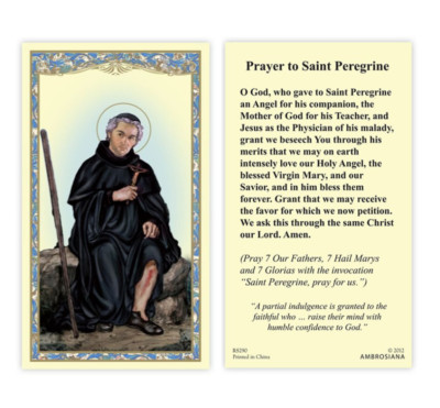(2 copies) St. Peregrine Holy Prayer Card Patron of Cancer Catholic ...