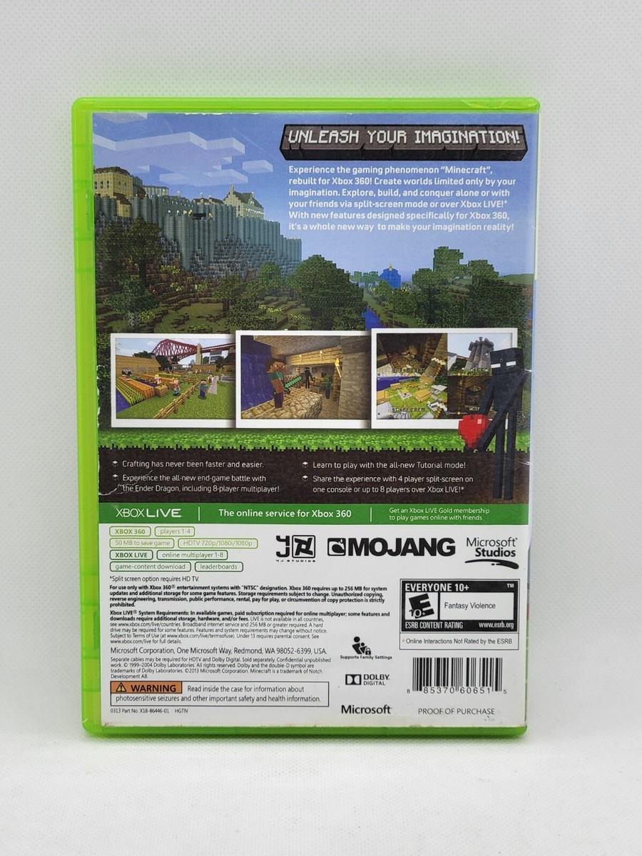 Case Minecraft Xbox 360 Sopravvivenza Minecraft (Microsoft Xbox 360,
