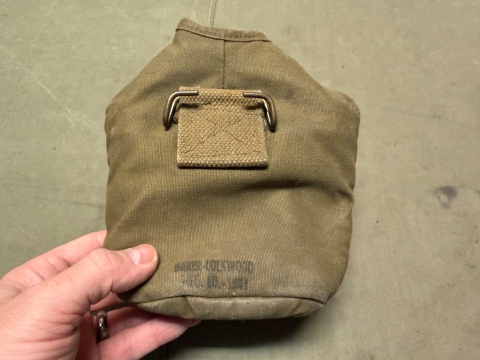 ORIGINAL WWII US ARMY INFANTRY M1910 CANTEEN COVER-DATED:1941, BAKER ...