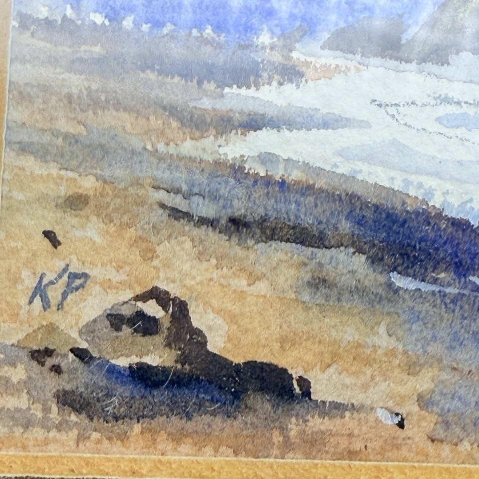 Original Framed Original Seascape Watercolor Painting Signed KP | eBay