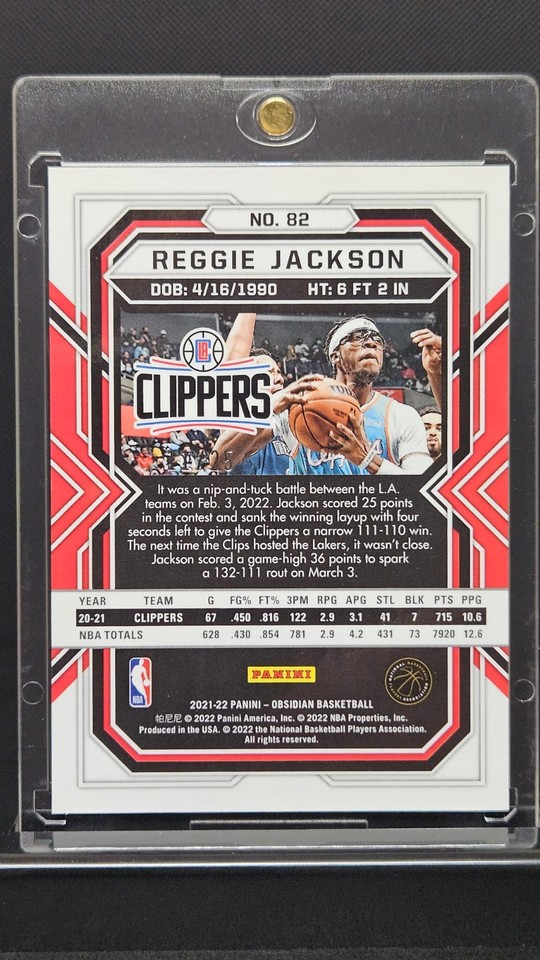 21-22 Obsidian Basketball #82 Reggie Jackson - Electric Etch Green | eBay