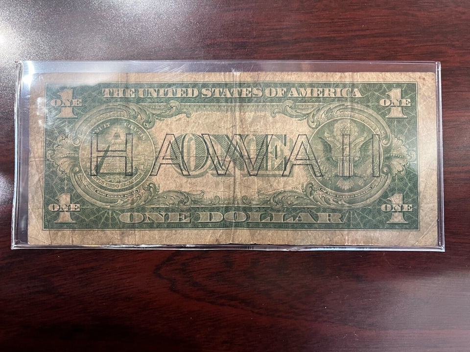 1935 A One Dollar Bill Hawaii Note $1 Silver Certificate Emergency ...