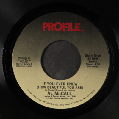 AL MCCALL: if you ever knew / instro PROFILE 7" Single 45 RPM | eBay