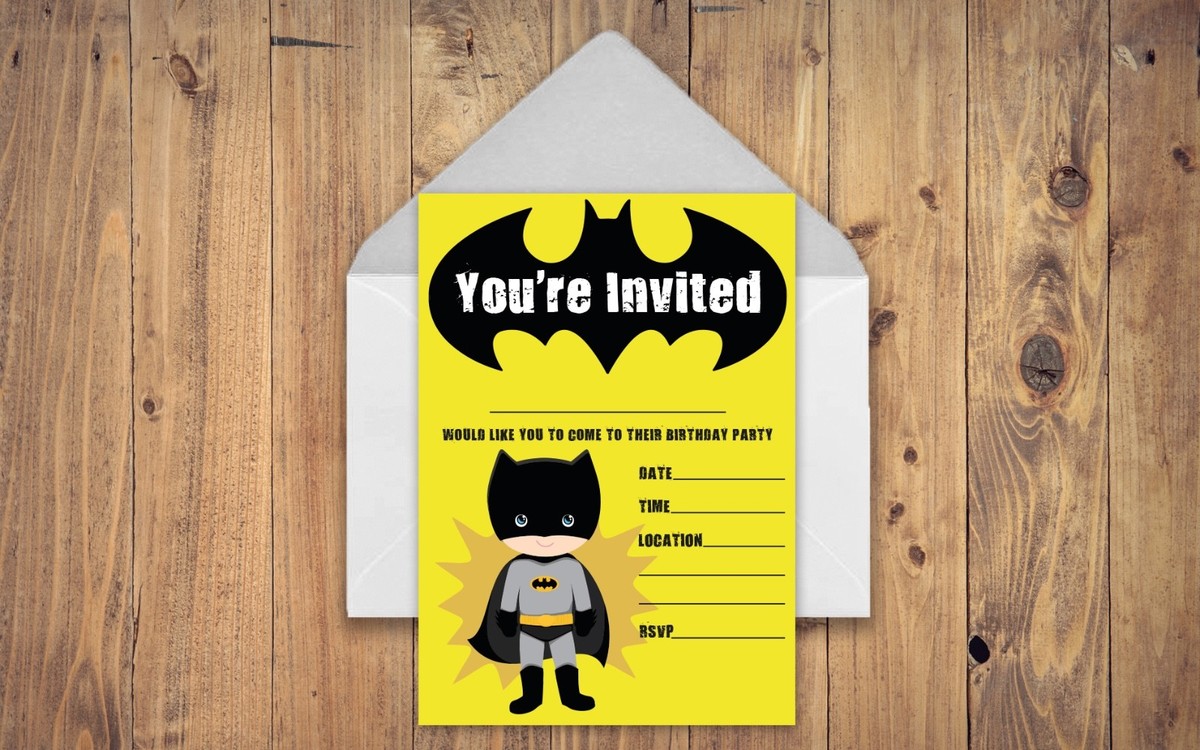 Batman Birthday Invitations Print At Home Batman Birthday Party