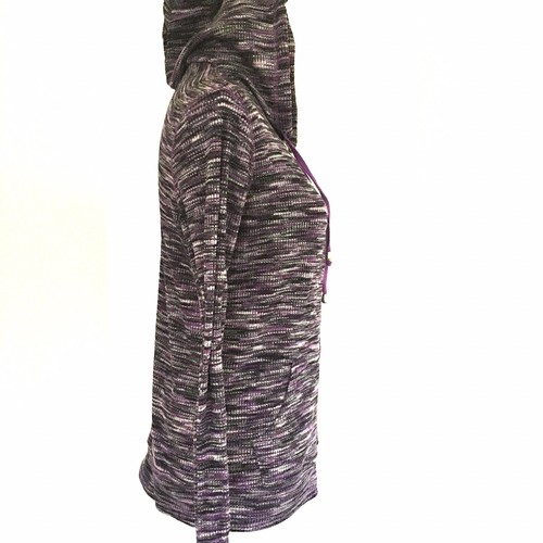 Made For Life Women's Purple Marbled Light Stretchy Jacket Hooded Full ...