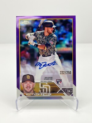 2023 TOPPS CHROME BASEBALL MATTHEW BATTEN RC 222/250 PURPLE REFRACTOR ...