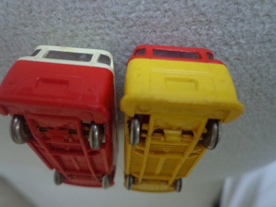 2 x Lego 607 #VW T1 # Samba Bus Kleinbus, Rot/Gelb, Weiss/Rot,ohne ...