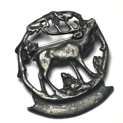 Vintage Jewelry Brooch Pin Deer Elk Moose Outdoors Open Metal Work ...