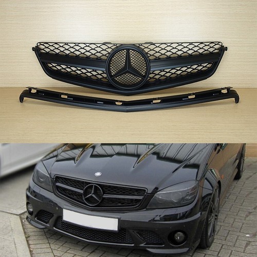 C-Class Front Grille Mist Black ABS Fit BENZ W204 C63 Sedan 4-Door 2008 ...