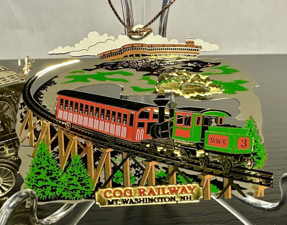 Mt Washington Cog Railway 3D Metal Christmas Ornament Train Brass NH RR ...