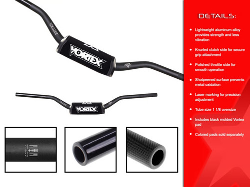 Vortex 1-1/8 V3 Bonneville Flat Track OS MX Handlebars HB930K vtxHB930K ...