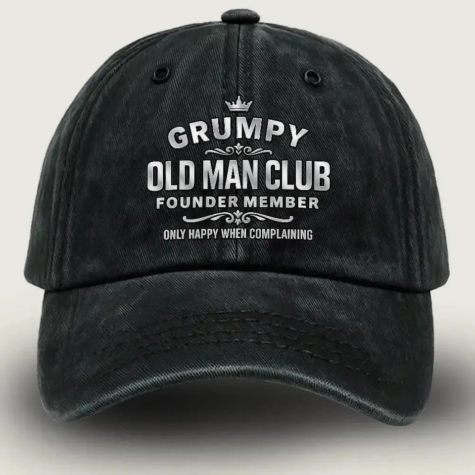 Grumpy Old Man Club Baseball Cap | Distressed Dad Hat | Funny ...