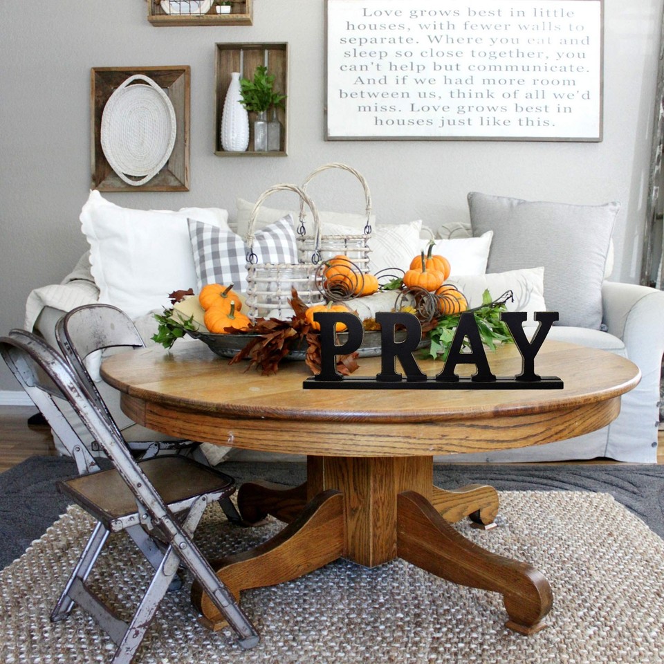 Attraction Design Pray Sign, Decorative Wooden Cutout Word Art, 16.14x4 ...