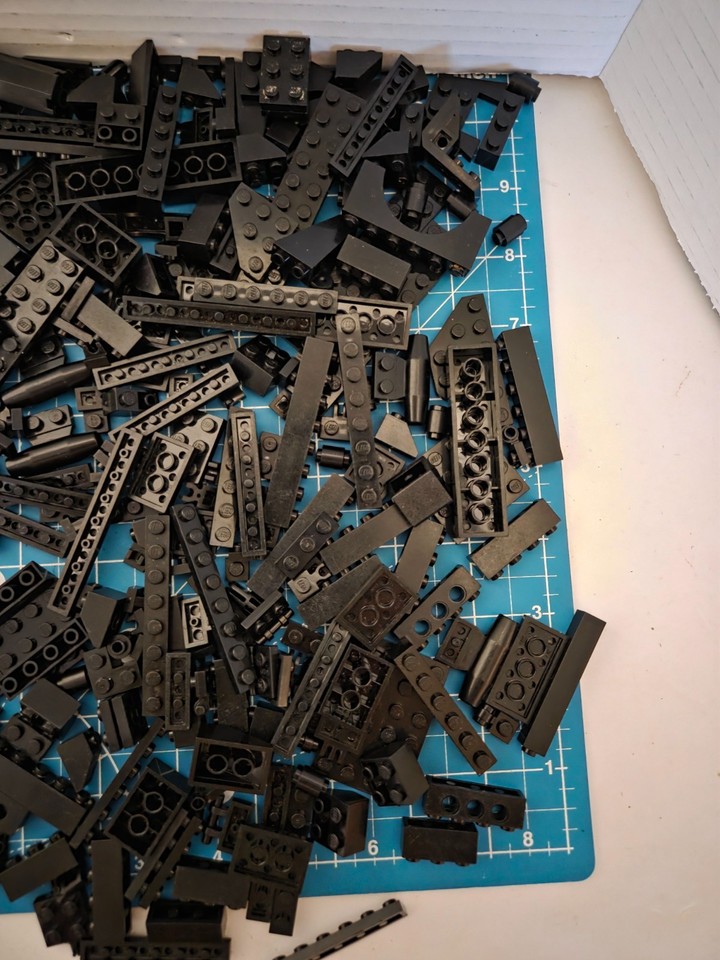 Vintage Lego Black Misc Pieces Lot - Plates Blocks 1x1 1x4 2x4 2x2 ...