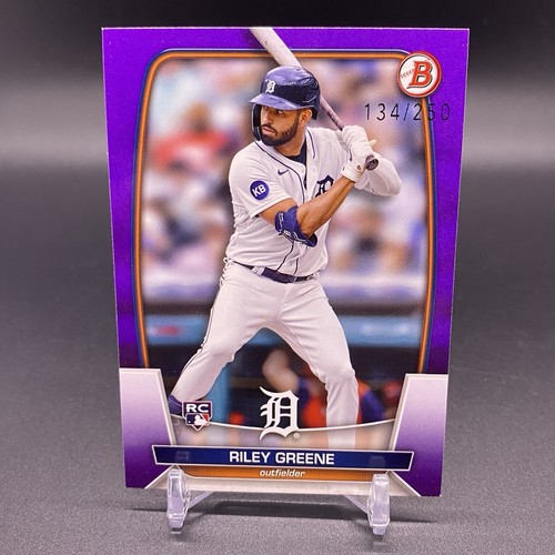#/250! 🚨2023 Bowman Riley Greene RC Purple - #90 Rookie Detroit Tigers ...