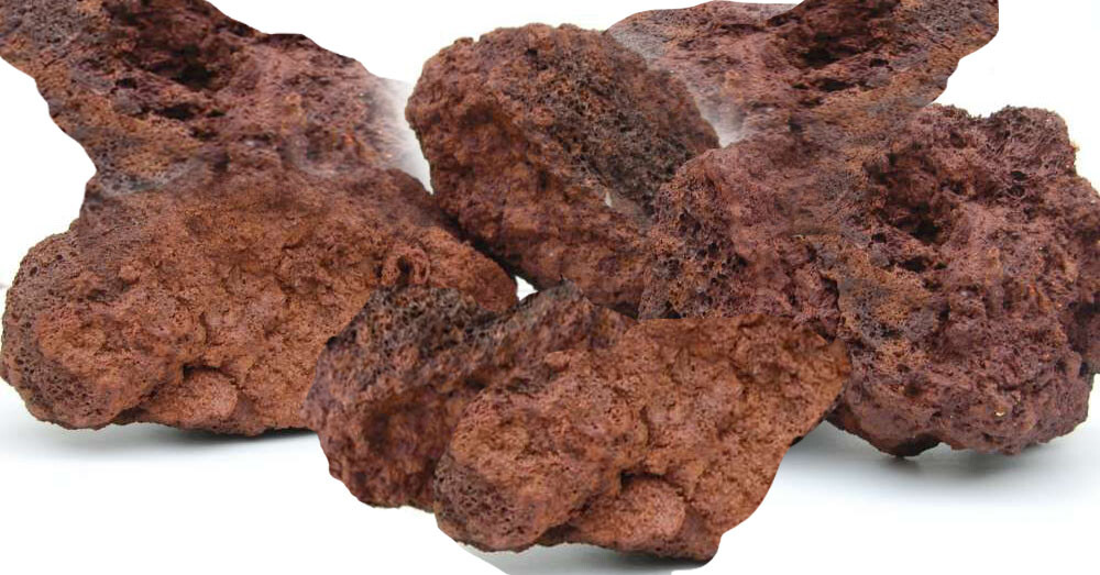 Aquarium Rock Stone Fish Tank Natural Decoration Ready Sets LAVA RED ...