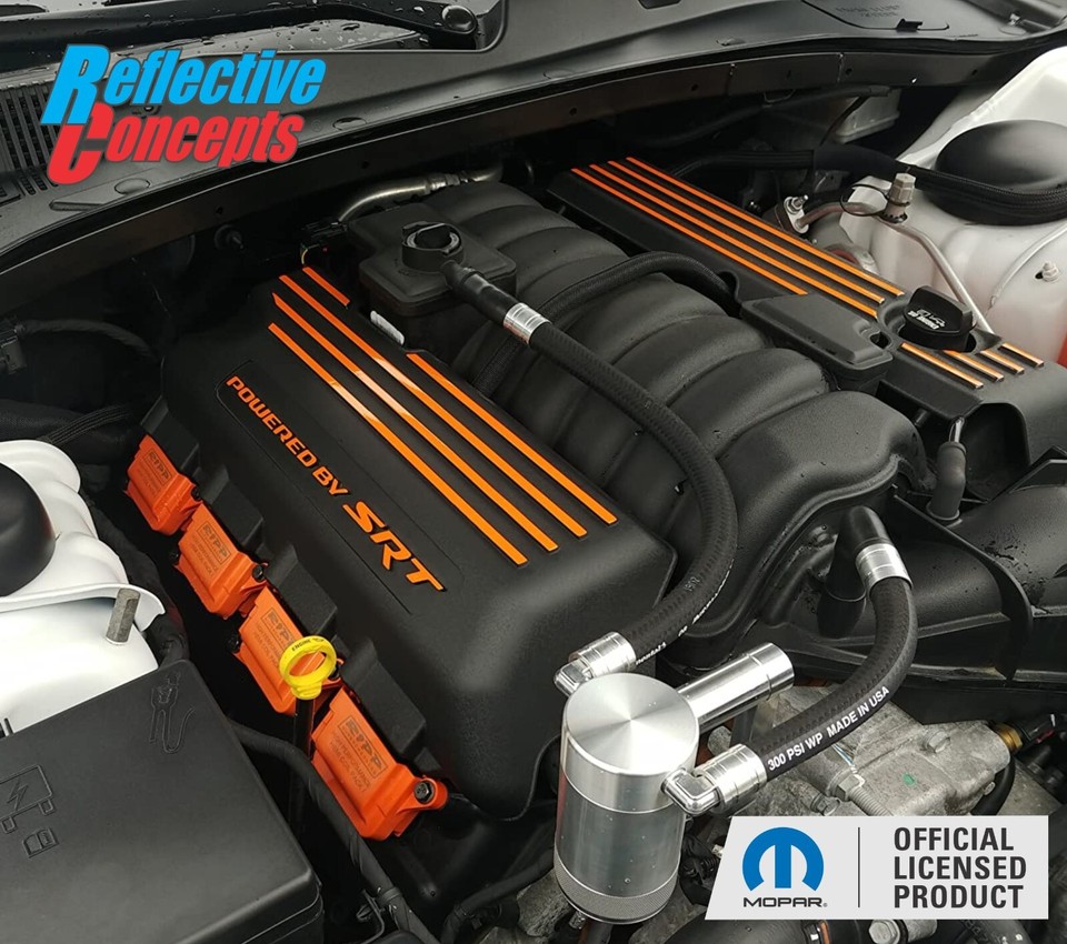 POWERED BY SRT Engine Cover Decals Charger and Challenger Scat Pack | eBay
