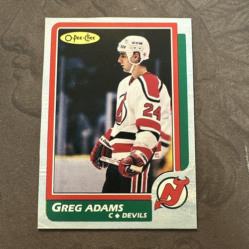 1986 87 OPC O PEE CHEE #A GREG ADAMS RARE NM BOX BOTTOM RC DEVILS ...