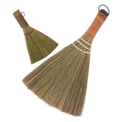 2 Pcs Miscanthus Small Broom Decorative Desktop Dust Duster for Office ...