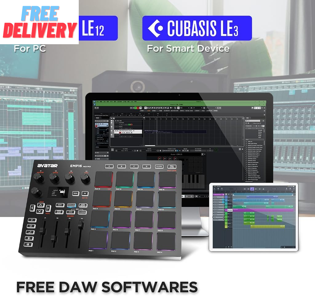 EMP16 MIDI Pad Controller Beat Maker Machine for Finger Drumming Music ...