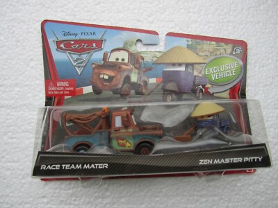 🎄 DISNEY PIXAR CARS 2 RACE TEAM MATER & ZEN MASTER PITTY 2 PACK NEW | eBay