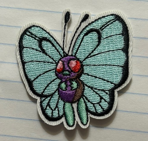 Butterfree Bug Pokemon Embroidered Iron On Patch Anime Kanto Gen 1 ...