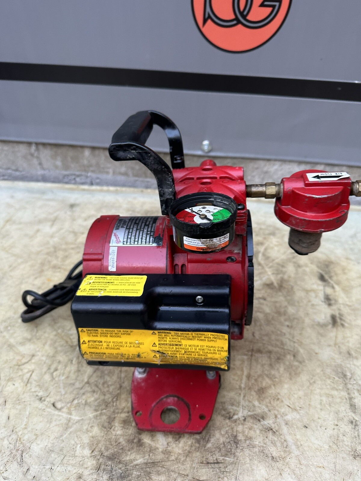 Milwaukee 49-50-0200 Coring Rig Vacuum Pump Assembly -1/3 hp Motor HP ...