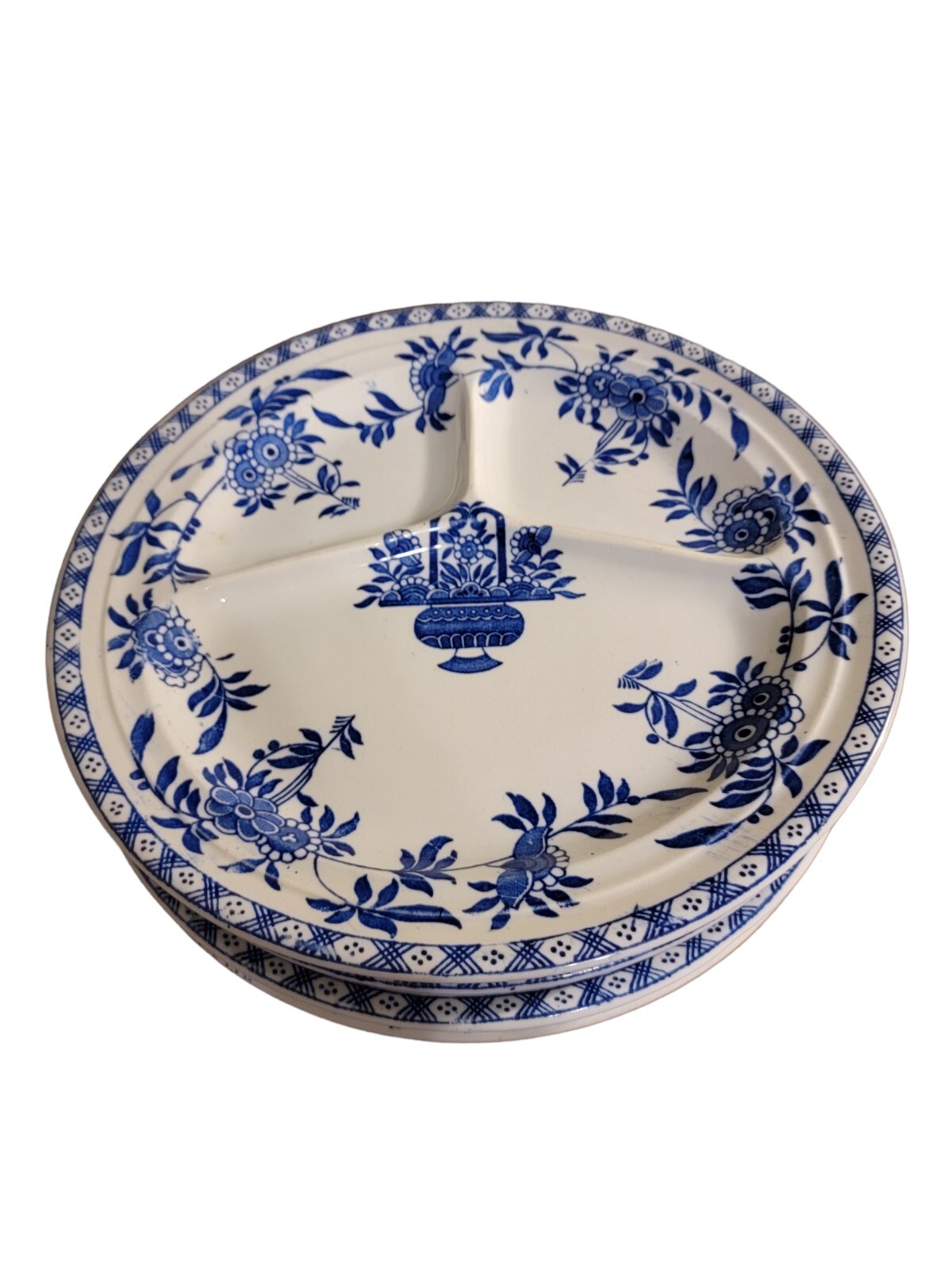 Antique Delph Flow Blue portion plate Wood & Sons Good Condition set 4 ...