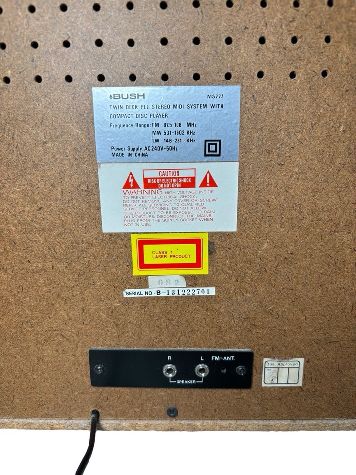 Bush MS772 Twin Deck Pll Stereo Midi System CD Casette Record Player ...