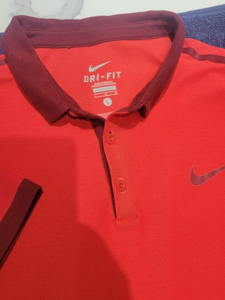 Nike Roger Federer Red RF 2014 Basel/ ATP Finals Polo Large Shirt. | eBay