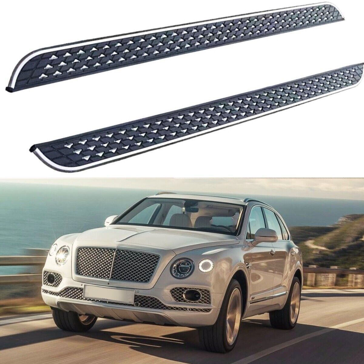 2Pcs Side Step Pedal Running Board Nerf Bar Fits for 2016-2022 Bentley ...