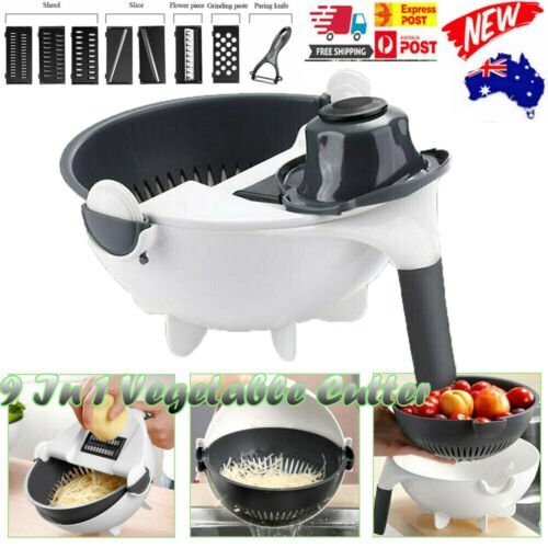 9 in 1 Multifunction Magic Rotate Vegetable Cutter Slicer with Drain ...