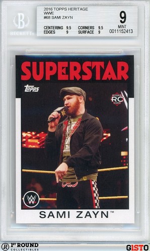 POP 1: Sami Zayn BGS 9+: 2016 Topps Heritage WWE Rookie Card Gisto #68 ...