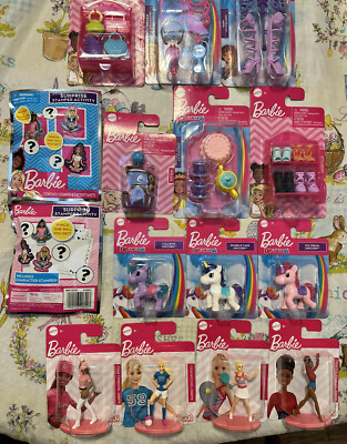 Huge Lot of 16 Mattel Barbie Micro Doll Toy Sports, Fairy & Princess ...