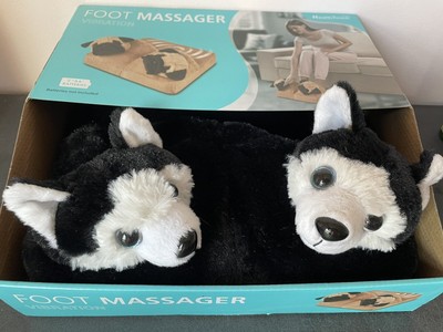 Foot Massager Plush DOG FOX CAT HealthTouch VIBRATING Black White USES ...