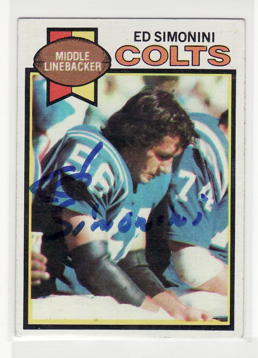 ED SIMONINI BALTIMORE COLTS 1979 TOPPS #195 TEXAS A&M AUTOGRAPHED ...